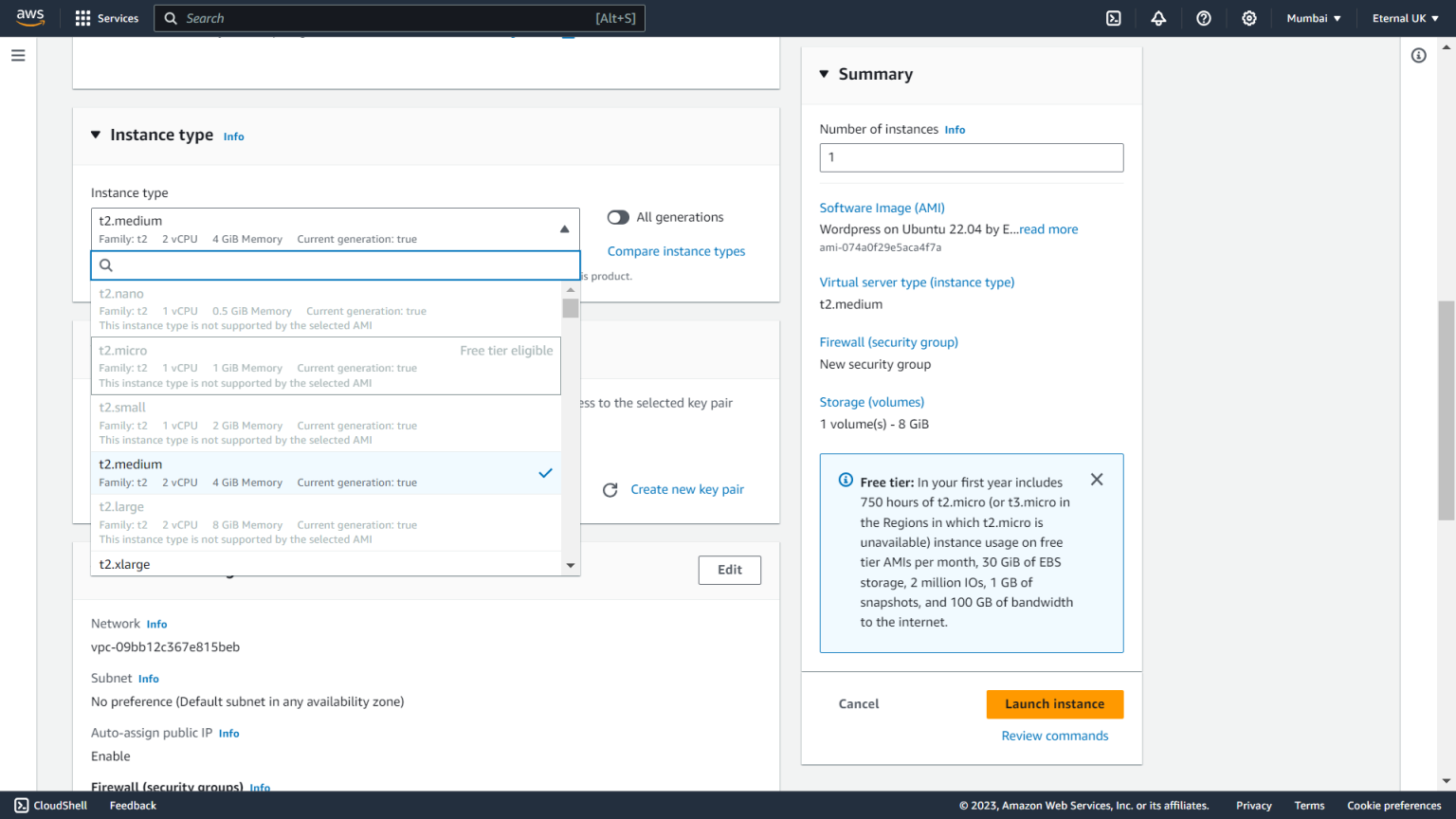 WordPress Instance Launch Using Marketplace AMI